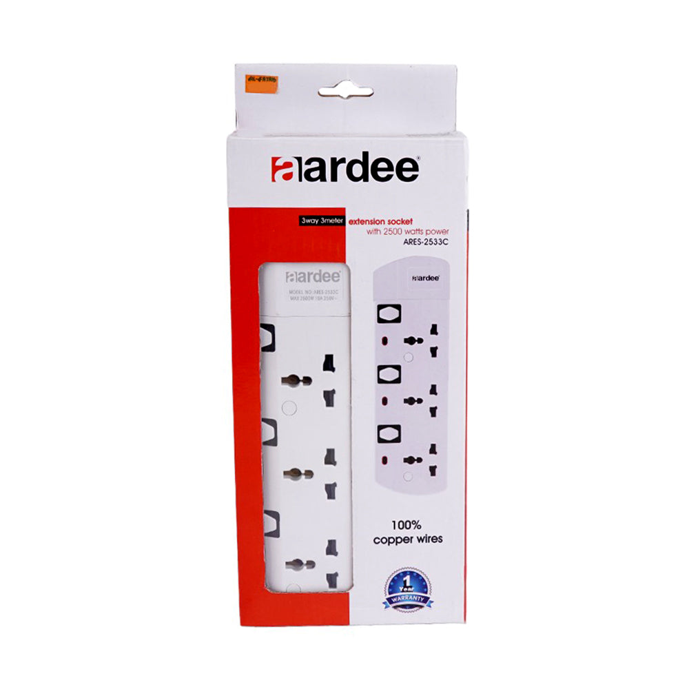 AARDEE EXTENSION SOCKET 3WAY WIRE 3METER ARES 2533C – Al-Fatah