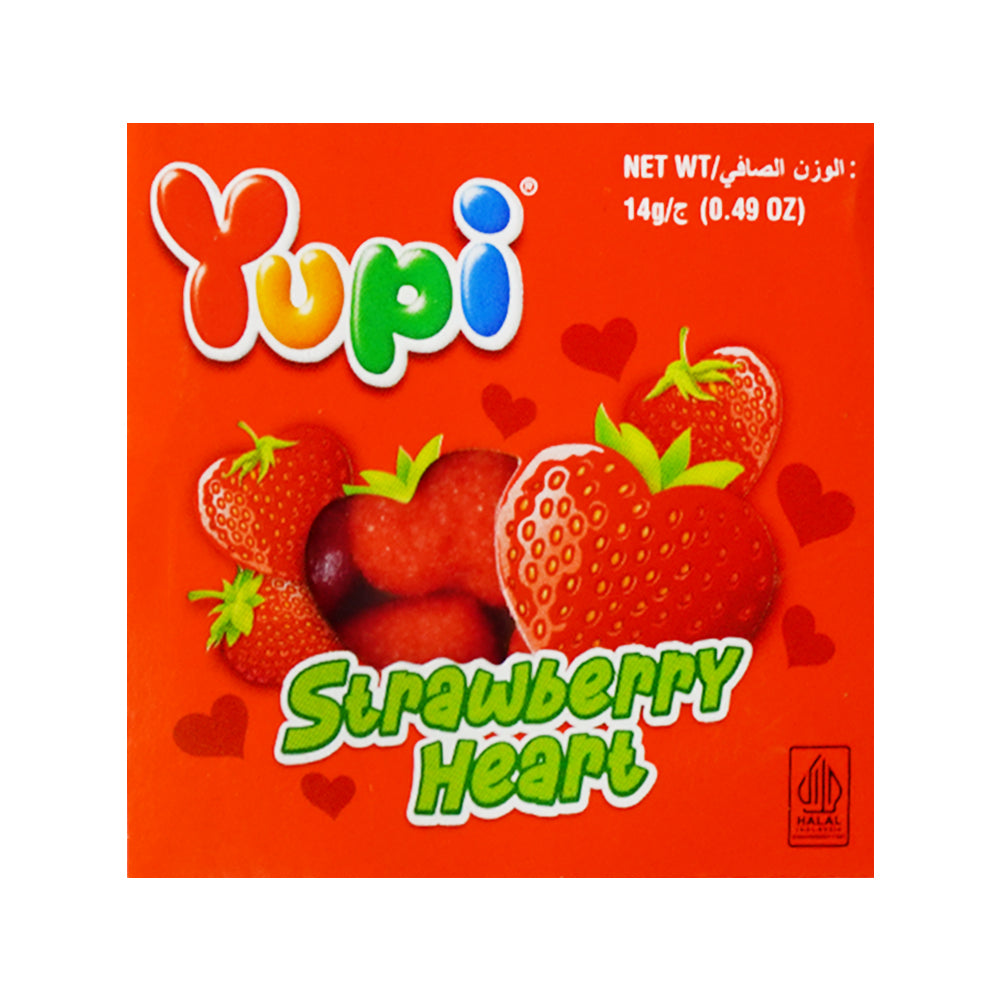 YUPI JELLY STRAWBERRY HEART 14 GM – Al-Fatah