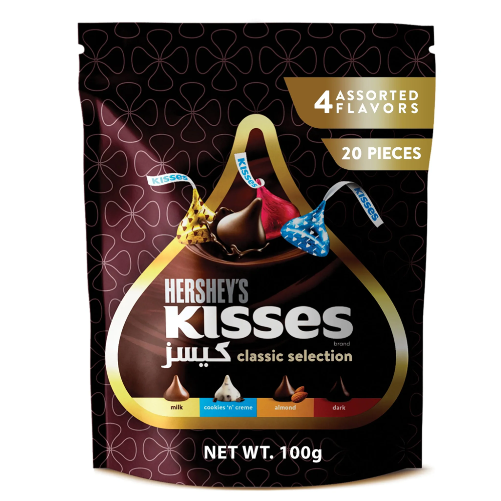 HERSHEYS KISSES CHOCOLATE CLASSIC SELECTION 4 FLAVOR 100 GM – Al-Fatah
