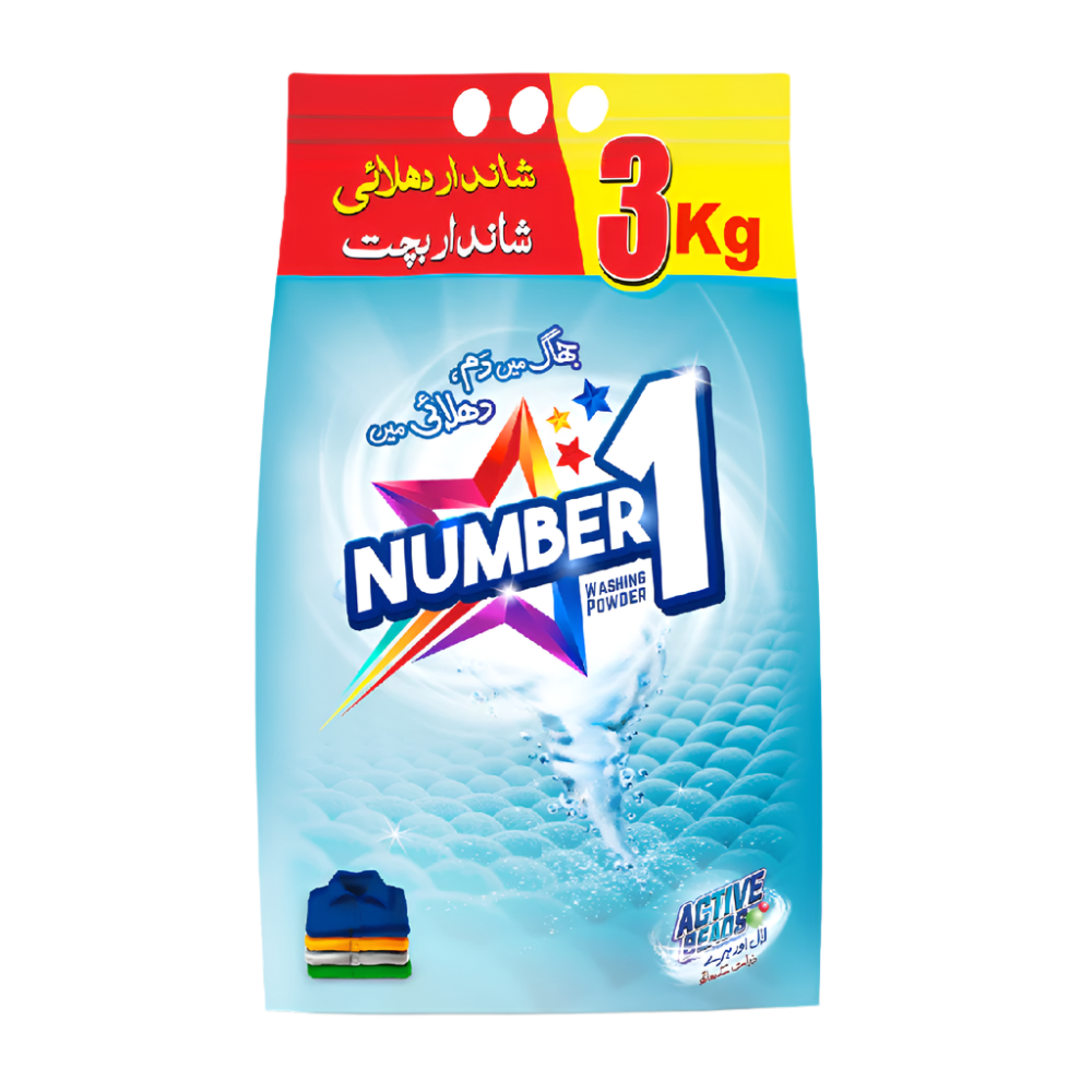 NUMBER 1 WASHING POWDER 3 KG – Al-Fatah