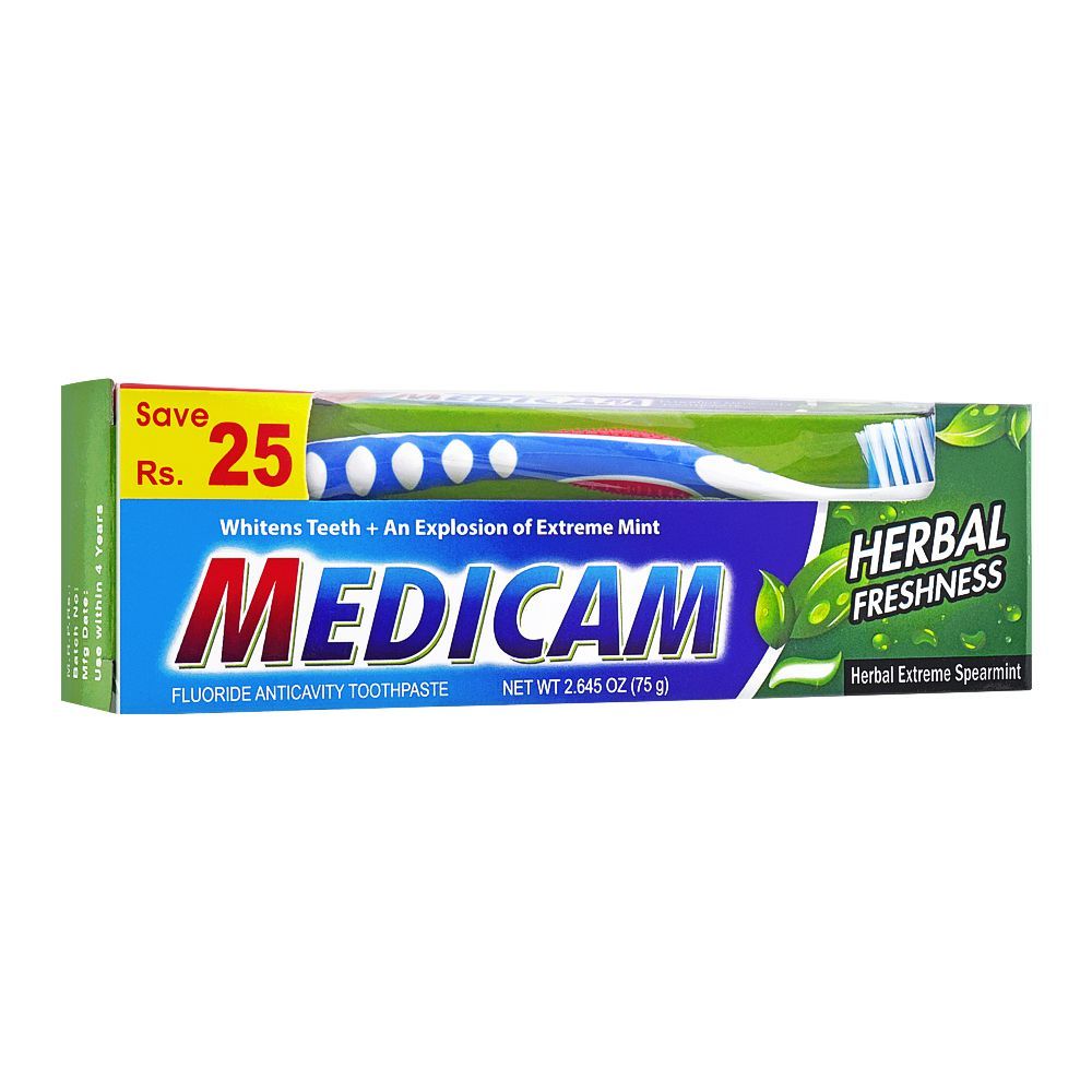 MEDICAM TOOTH PASTE HERBAL 75 GM – Al-Fatah