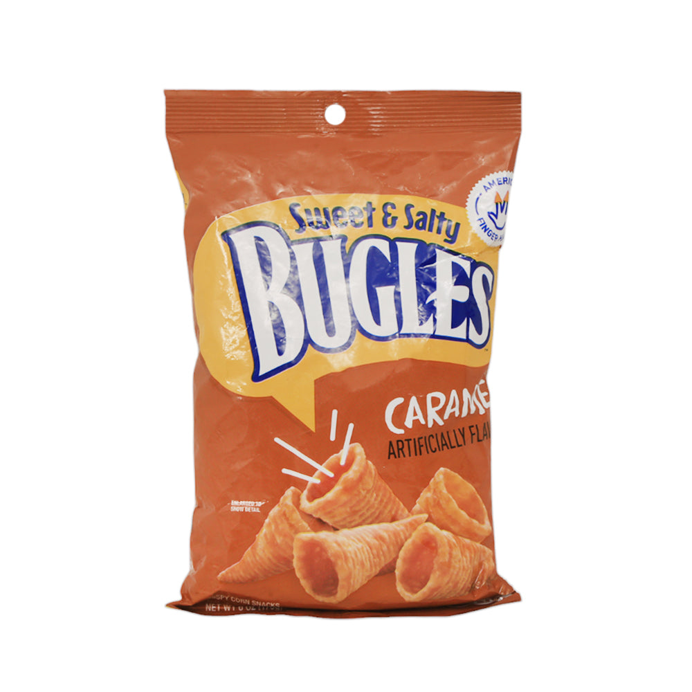 BUGLES CORN SNACKS CARAMEL SWEET N SALTY 170 GM – Al-Fatah