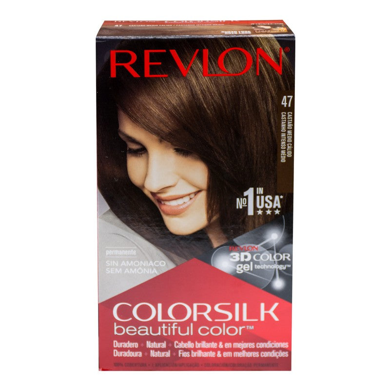 REVLON HAIR COLOR SILK MEDIUM RICH BROWN 47 – Al-Fatah