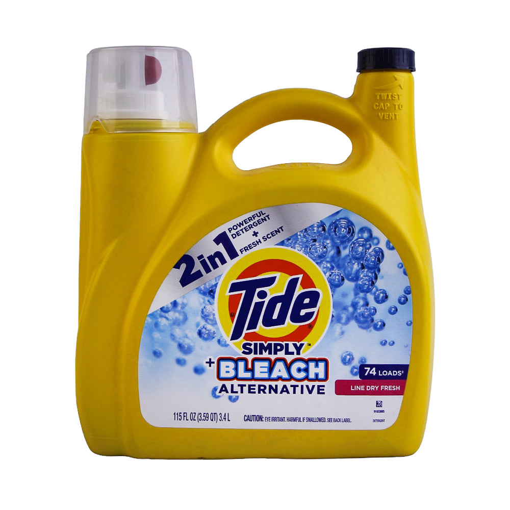 TIDE BLEACH 2IN1 ALTERNATIVE LINE DRY FRESH 74 LOADS 3.4 LTR – Al-Fatah