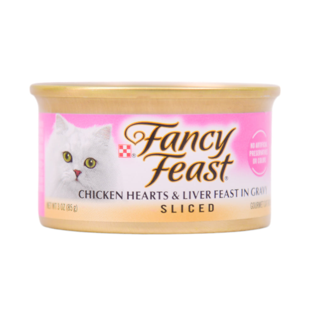 FANCY FEAST CAT FOOD CHICKEN HEART LIVER IN GRAVY SLICED 85 – Al-Fatah