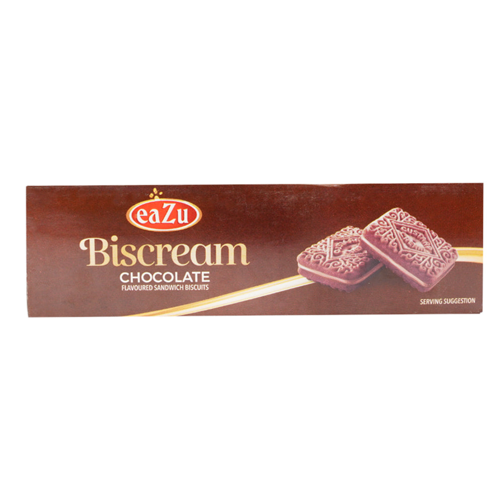 EAZU BISCREAM SANDWICH BISCUIT CHOCOLATE 90 GM – Al-Fatah
