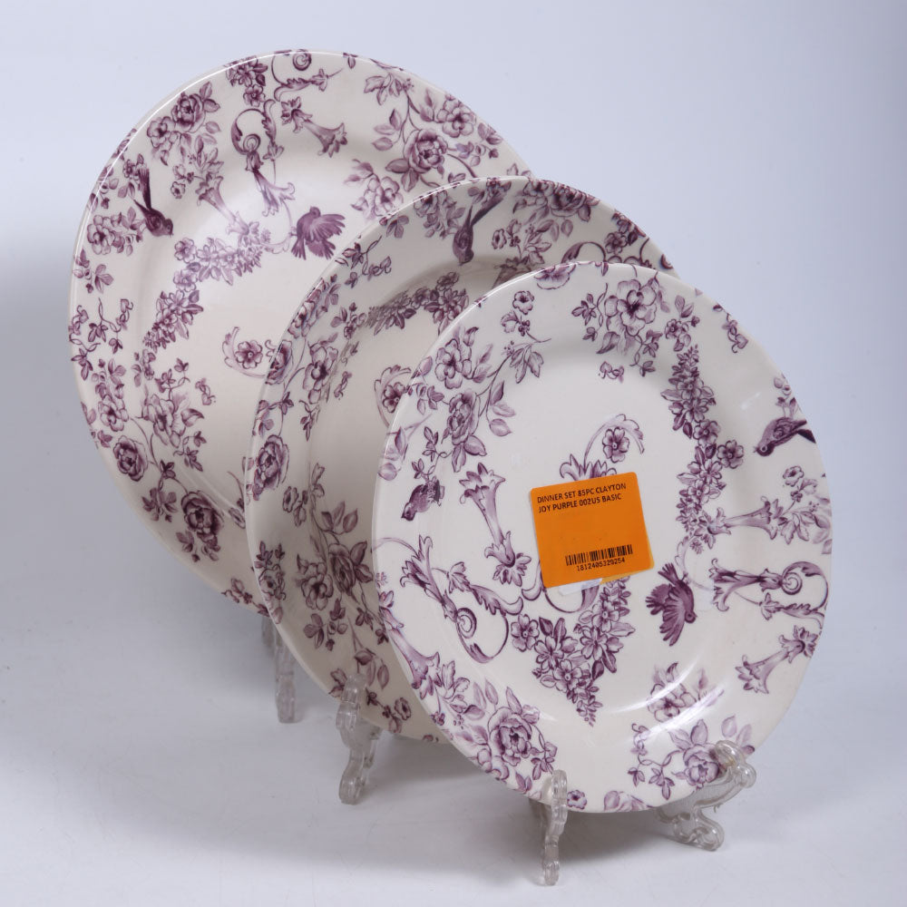DINNER SET 85PC CLAYTON JOY PURPLE 002US BASIC – Al-Fatah