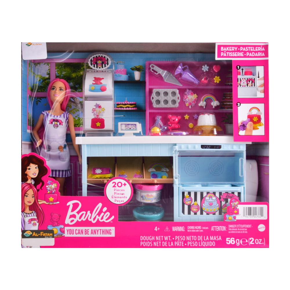 BARBIE DOLL BAKERY PLAY SET HGB73 20PCS – Al-Fatah
