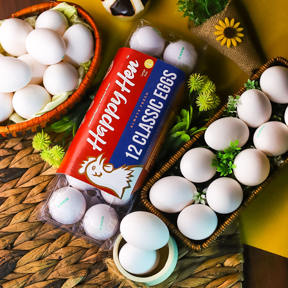 FF HAPPY HEN DHA OMEGA 3 EGGS (L) 12 PCS – Al-Fatah