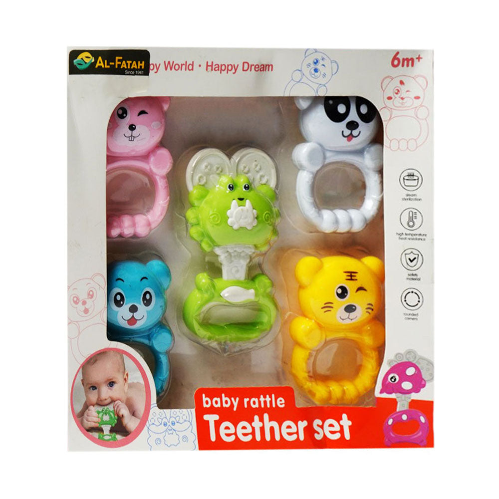 696-R39 BABY RATTLE TEETHER SET 5PC IR – Al-Fatah