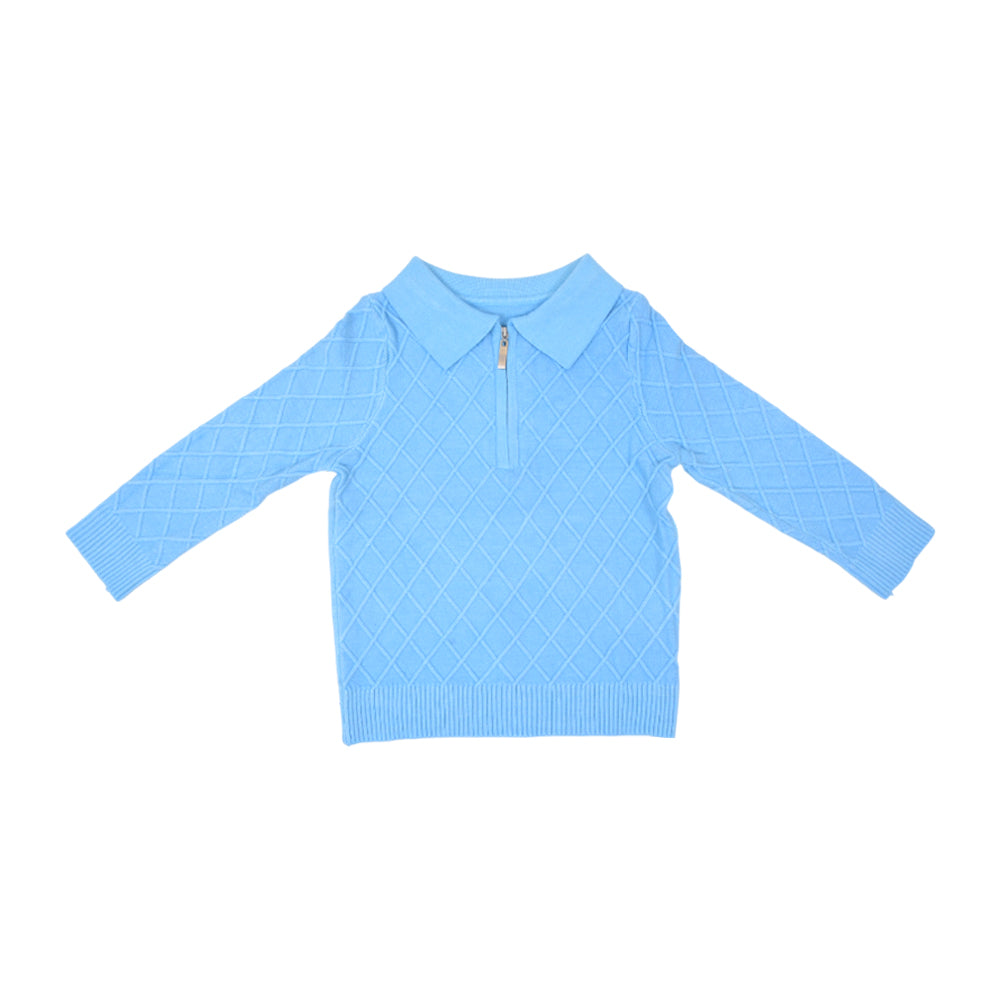 BOYS L/S SWEATER HALF ZIPPER SKY-BLUE IR-25 4-5 YEAR 25535-1 – Al-Fatah