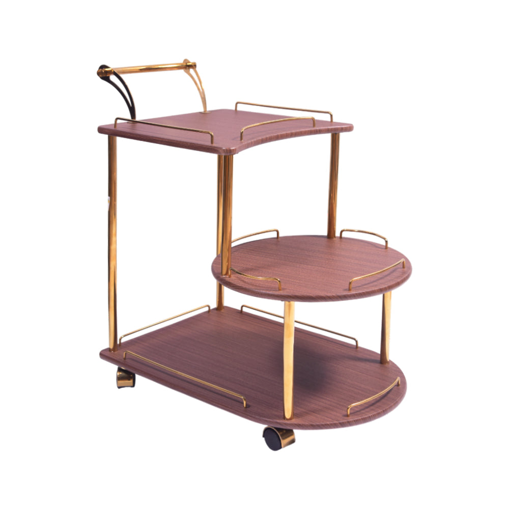 TEA TROLLEY 3 SHELF BAGGI-201 DARK BROWN-E14 – Al-Fatah