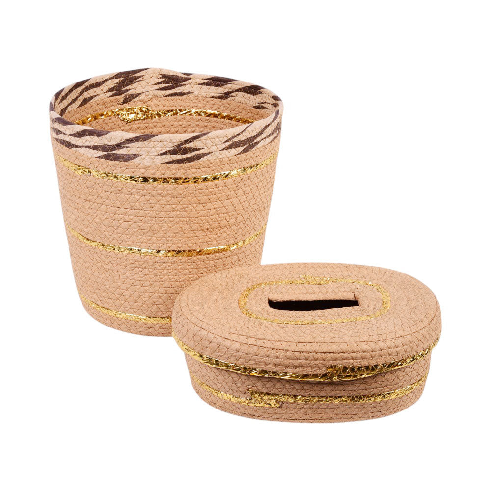 DUSTBIN & TISSUE BOX CANE IR 25-25 – Al-Fatah