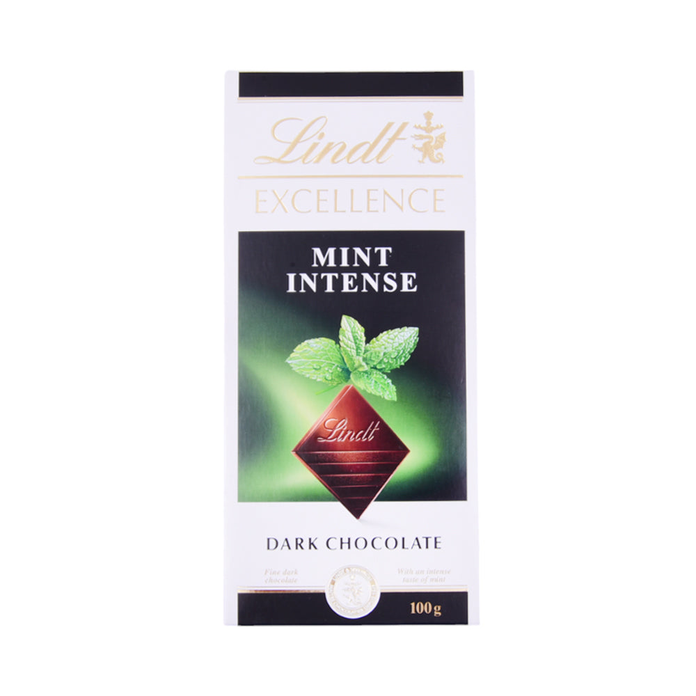 LINDT EXCELLENCE DARK CHOCOLATE MINT INTENSE 100 GM – Al-Fatah