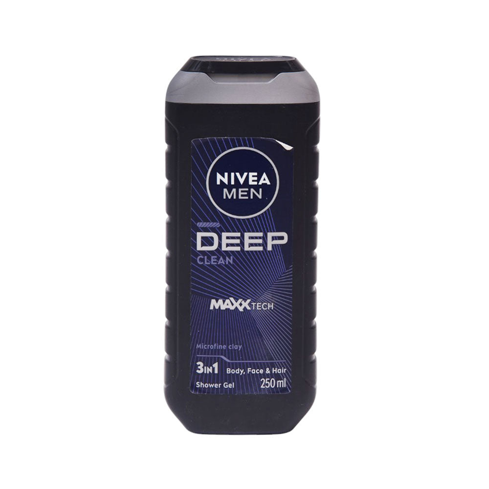 NIVEA MEN SHOWER GEL DEEP CLEAN 3 IN 1 CLAY 250 ML – Al-Fatah