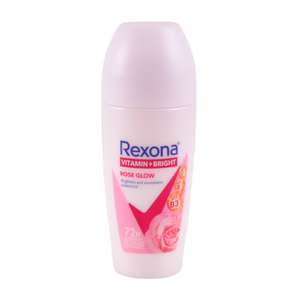 REXONA DEODORANT ROLL ON ROSE GLOW BRIGHTENS & SMOOTH 72H 45 – Al-Fatah