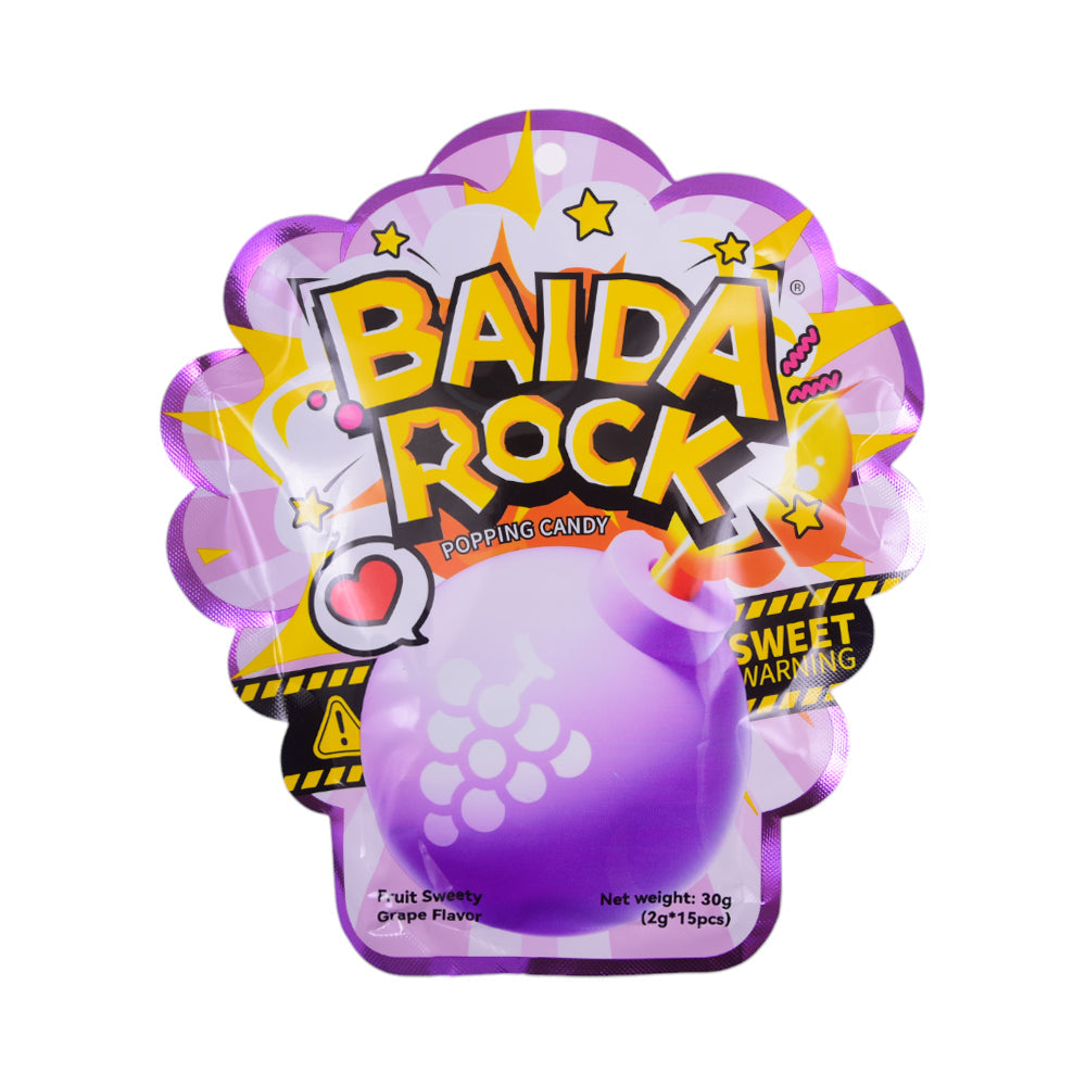 BAIDA ROCK POPPING CANDY LOLLIPOP GRAPE 30 GM – Al-Fatah