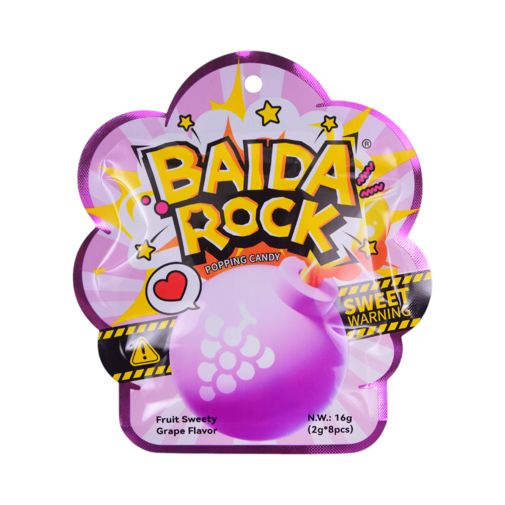 BAIDA ROCK POPPING CANDY LOLLIPOP GRAPE 16 GM – Al-Fatah