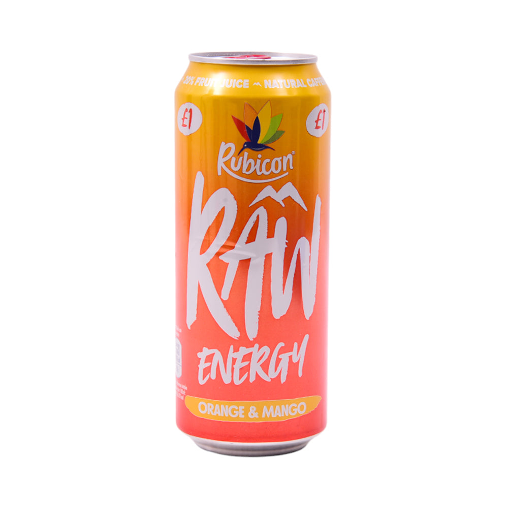 RUBICON RAW ENERGY DRINK ORANGE & MANGO TIN 500 ML – Al-Fatah