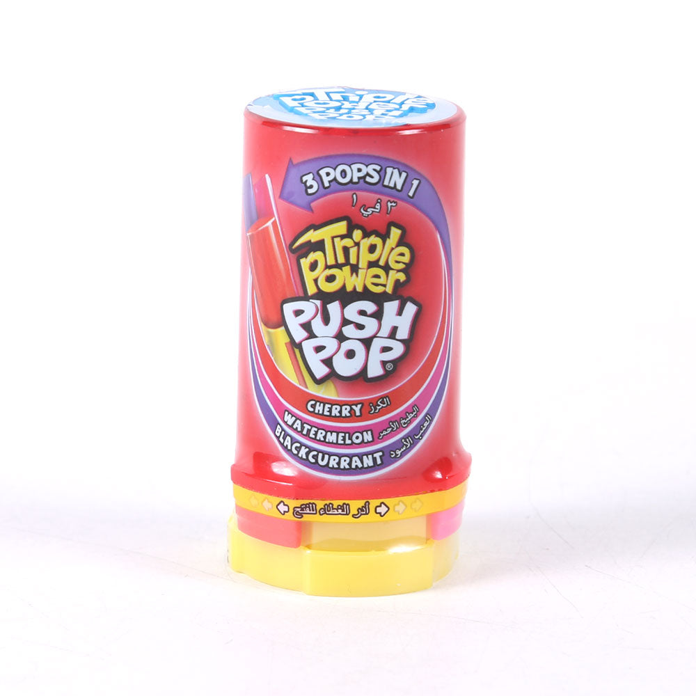 TRIPLE POWER PUSH POP CHERRY WATERMELON BLACKCURRANT 34GM – Al-Fatah