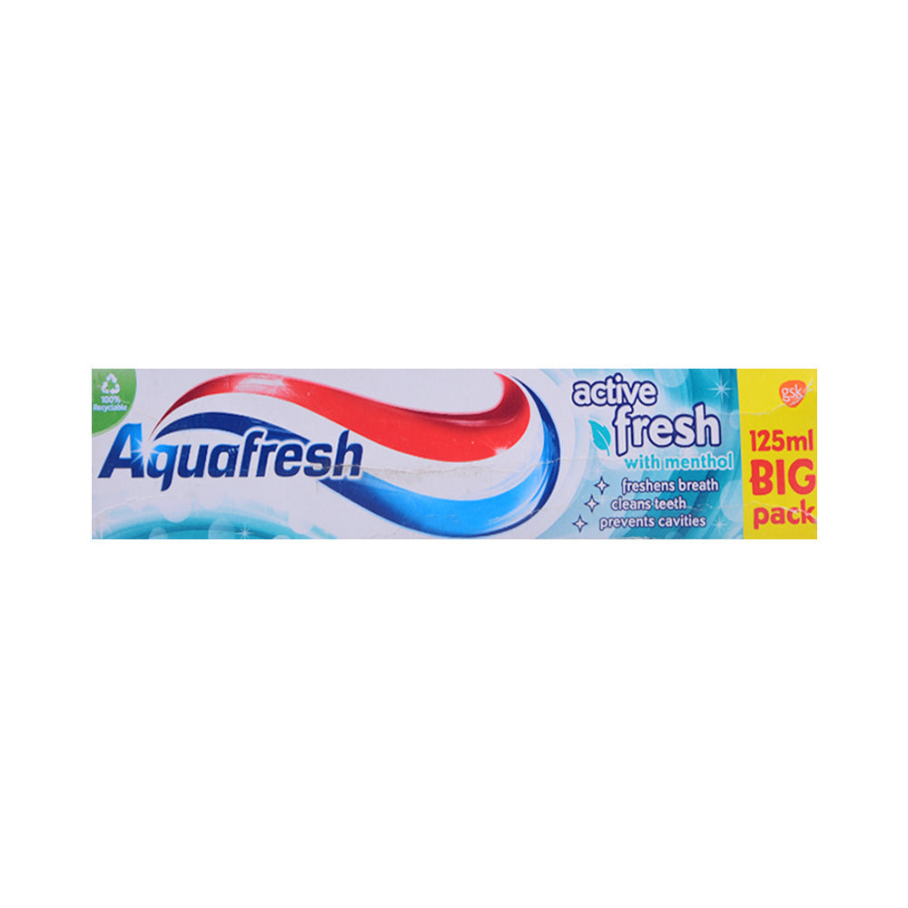 AQUA FRESH TOOTH PASTE ACTIVE FRESH WITH MENTHOL 125 ML – Al-Fatah