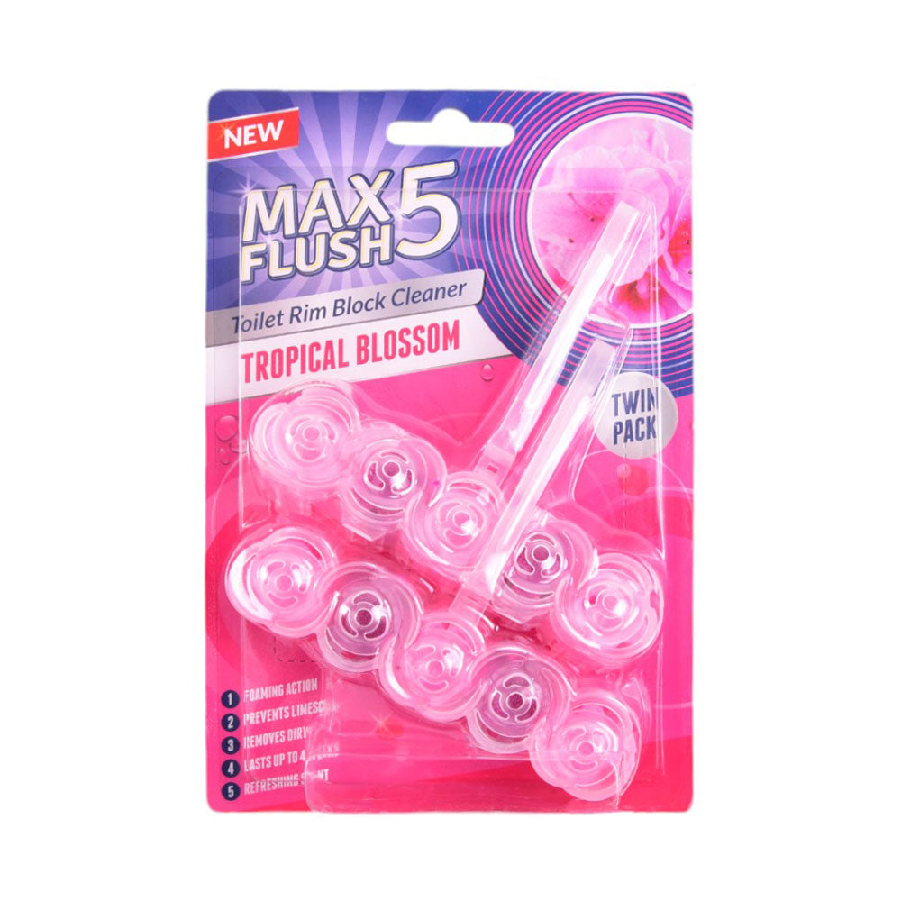 MAX FLUSH 5 TOILET AIR FRESHNER TROPICAL BLOSSOM 2X45 GM – Al-Fatah