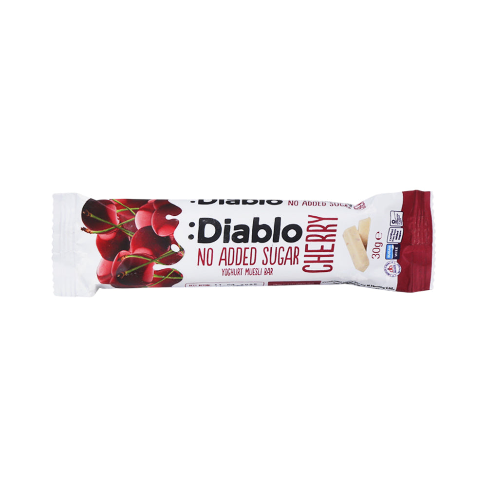 DIABLO BAR YOGHURT CHERRY MUESLI SUGAR FREE 30 GM – Al-Fatah
