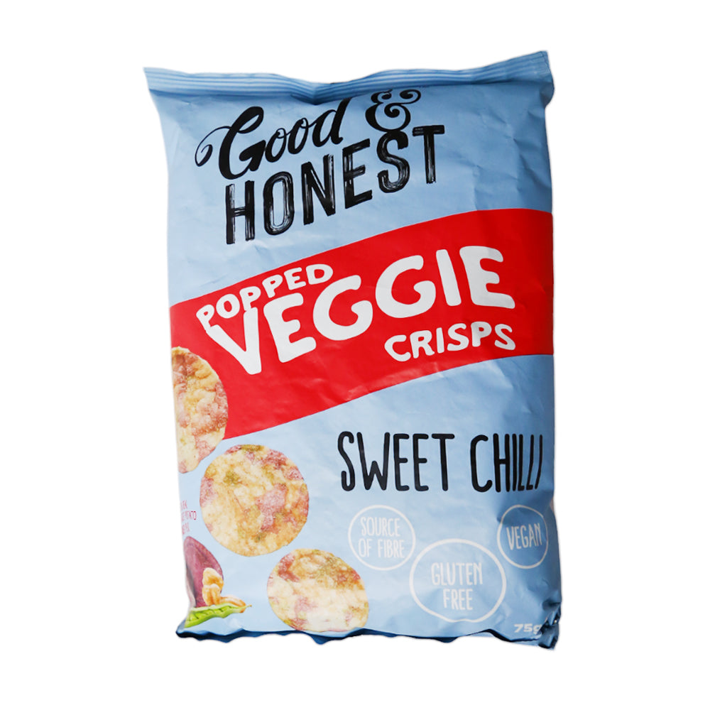 GOOD & HONEST POPPED VEGGIE SWEET CHILLI CHIPS 75 GM – Al-Fatah