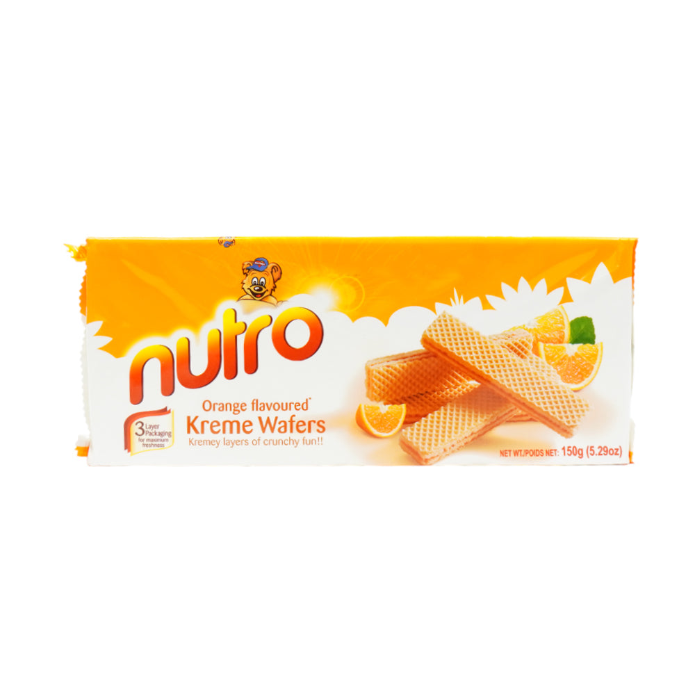 NUTRO CREAM WAFERS ORANGE FLAVOURED 150 GM – Al-Fatah