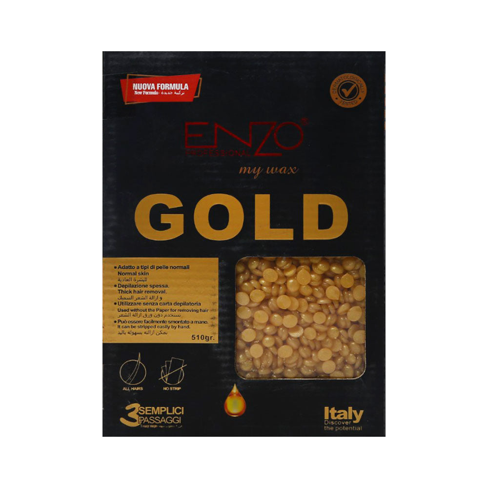 ENZO GOLD WAX BEANS WITH WAX STICKS 500G IR – Al-Fatah