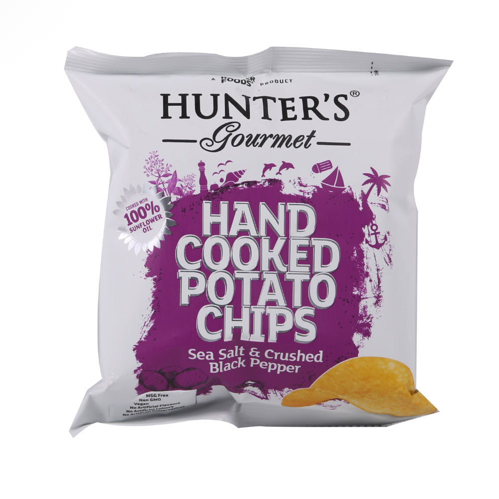 HUNTERS HAND COOKED POTATO CHIPS SEA SALT AND BLACK PEPPER 4 – Al-Fatah