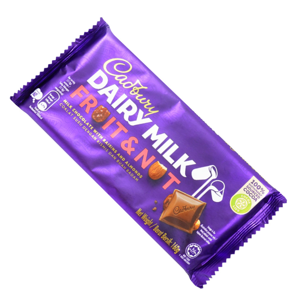 CADBURY DAIRY MILK CHOCOLATE FRUIT AND NUT 160 GM – Al-Fatah