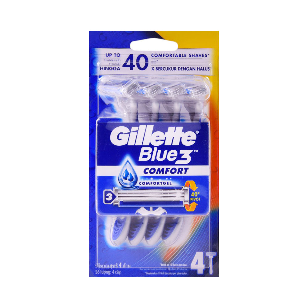 GILLETTE BLUE 3 RAZOR 3 BLADE FLEXI COMFORT 4PC PACK – Al-Fatah