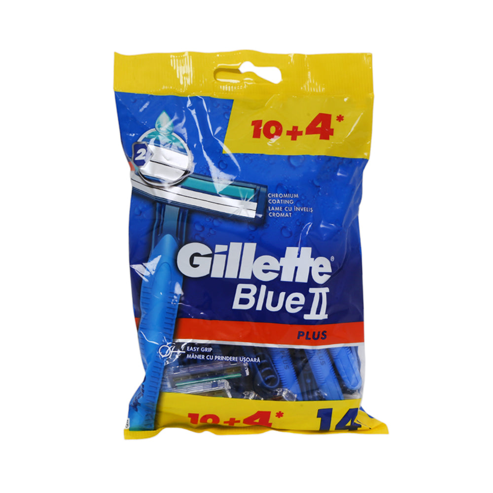 GILLETTE BLUE 2 PLUS RAZOR 14PC (10+4) PACK – Al-Fatah