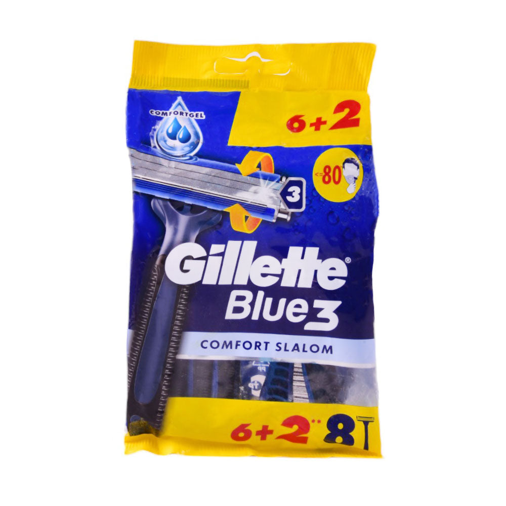 GILLETTE BLUE 3 RAZOR COMFORT SLALOM (6+2) 3 BLADE – Al-Fatah