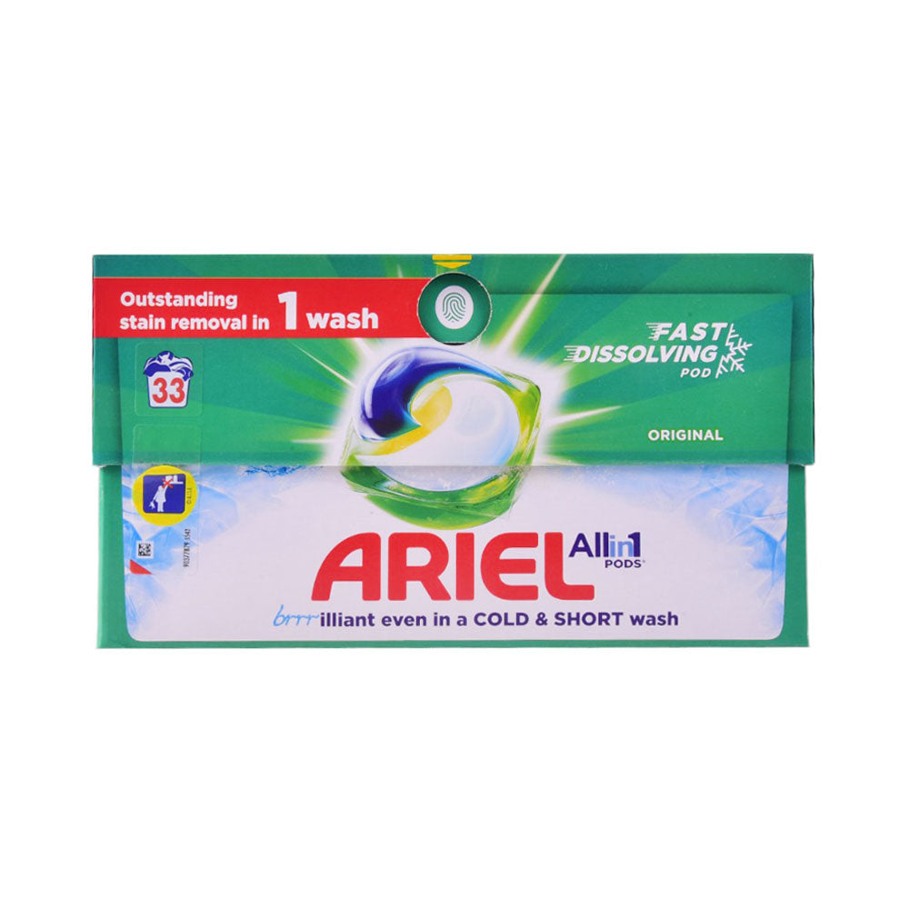 ARIEL WASHING POWDER ALL IN 1 PODS 33 ORIGINAL WASHES COLD W – Al-Fatah