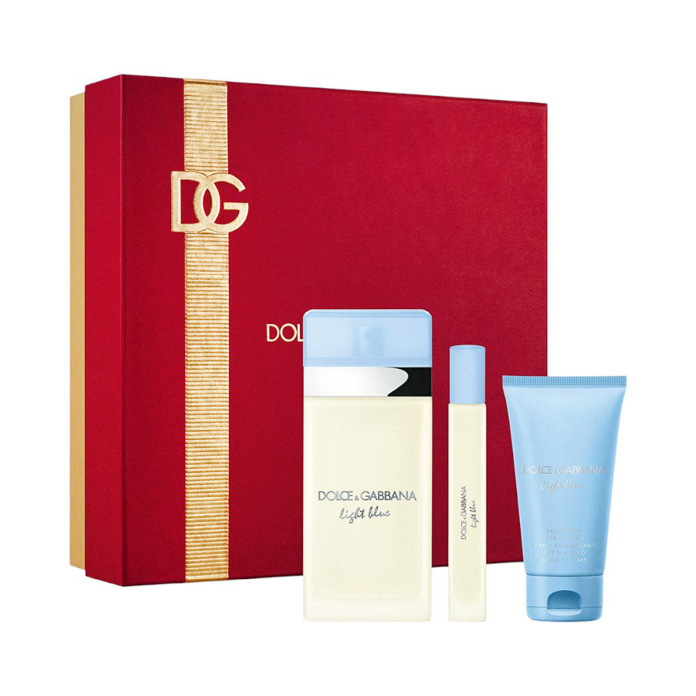 DOLCE & GABANA LIGHT BLUE FOR WOMEN 3PC GIFT SET – Al-Fatah