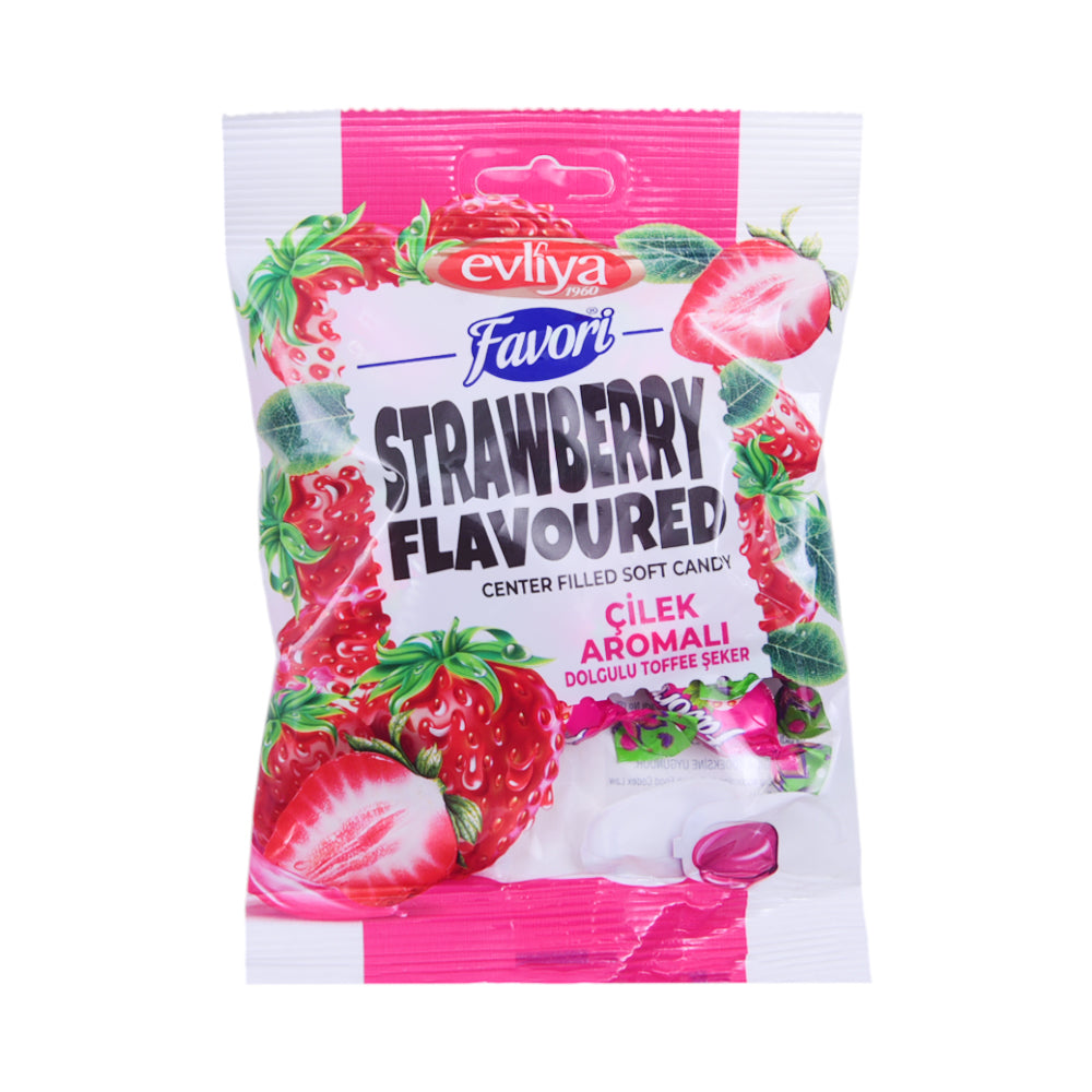 EVLIYA FAVORI STRAWBERRY SOFT CANDY POUCH 90 GM – Al-Fatah