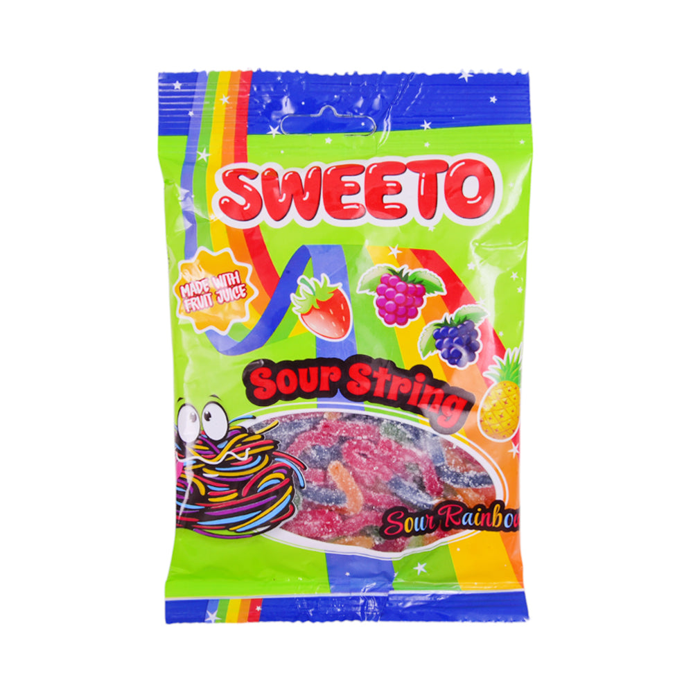 SWEETO JELLY SOUR STRING RAINBOW 80 GM – Al-Fatah