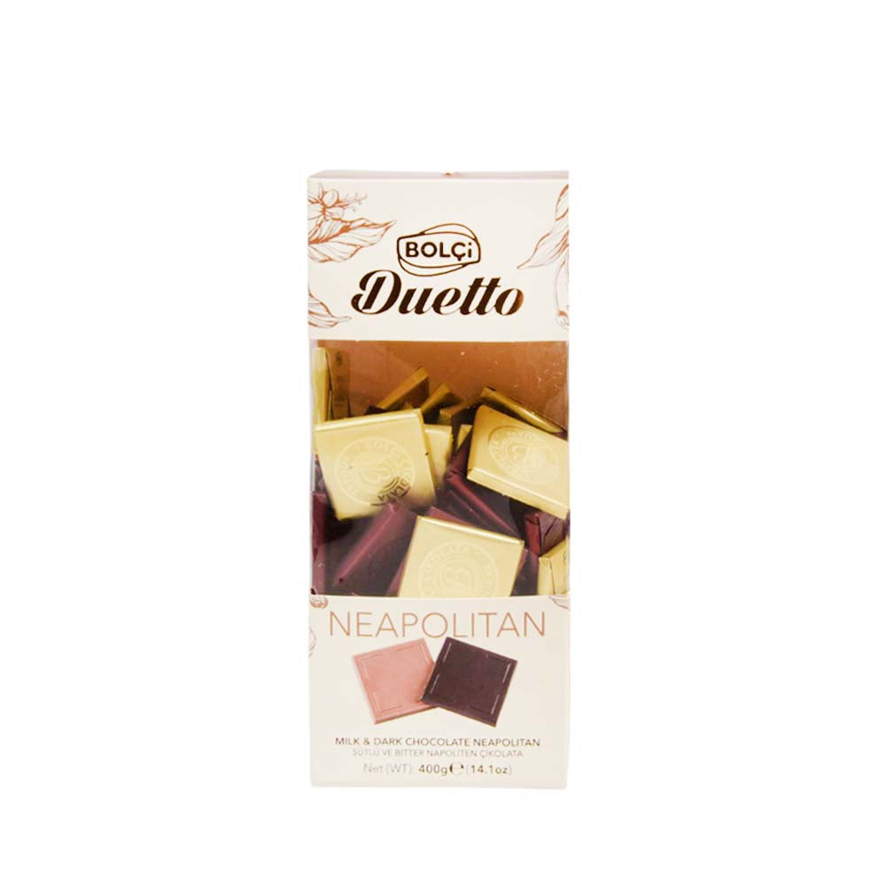 BOLCI DUETTO CHOCOLATE MILK & DARK NEAPOLITAN BH084 400 GM – Al-Fatah
