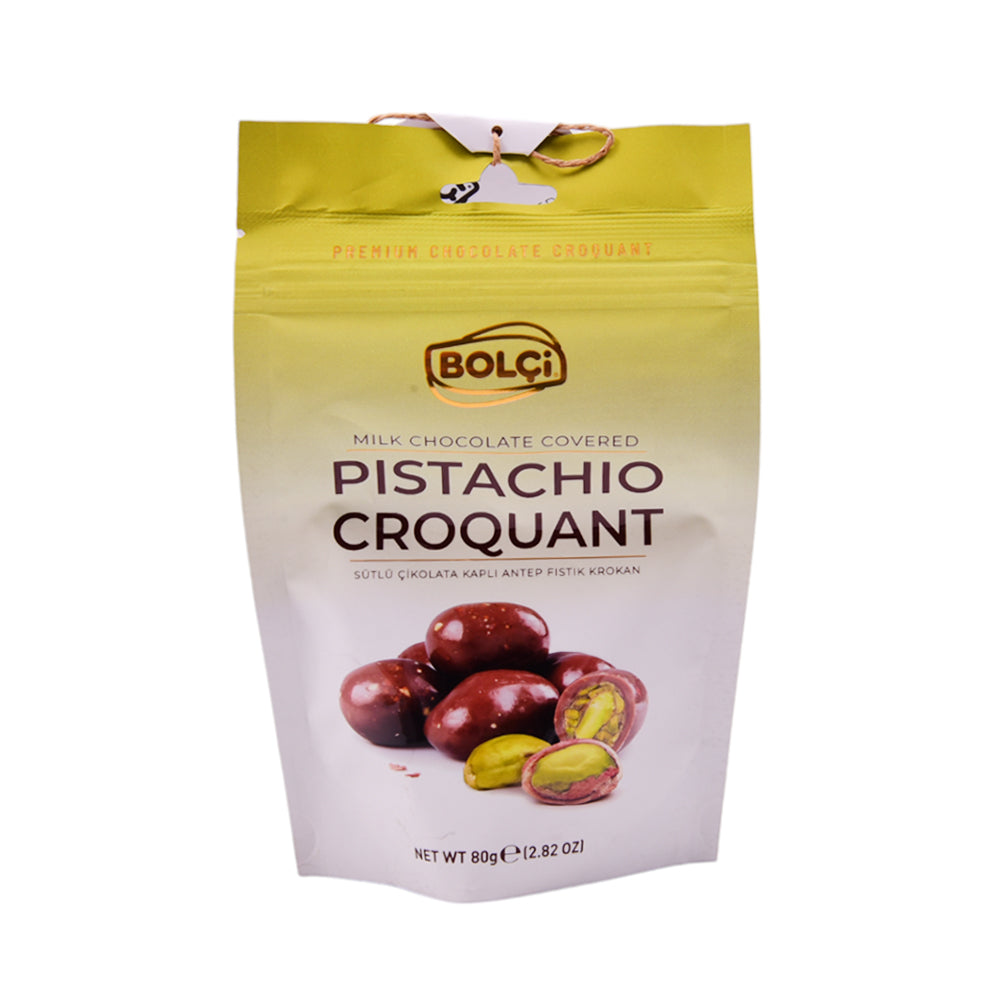 BOLCI MILK CHOCOLATE PISTACHIO CROQUANT BK202 80 GM – Al-Fatah