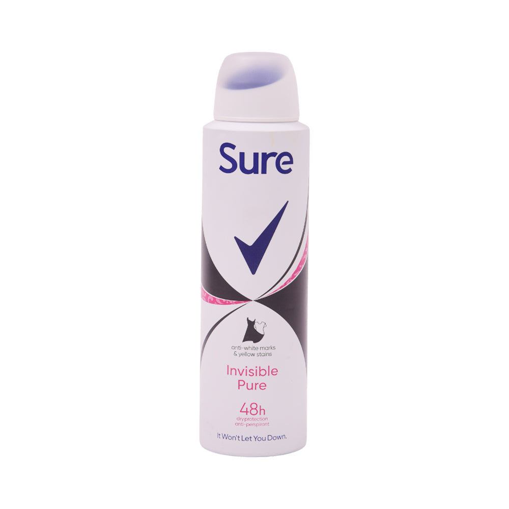 SURE DEODORANT INVISIBLE PURE 48H 150 ML – Al-Fatah