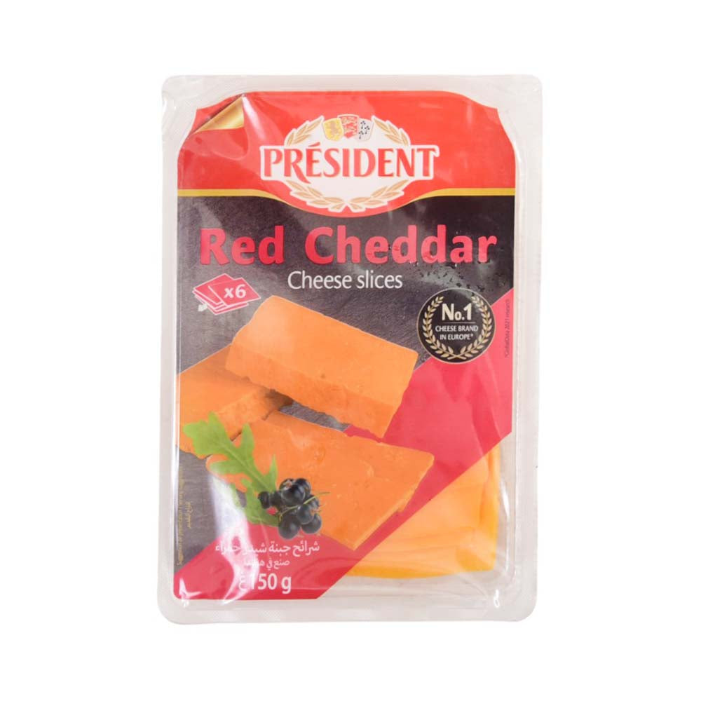 PRESIDENT RED CHEESE SLICE 150GM – Al-Fatah