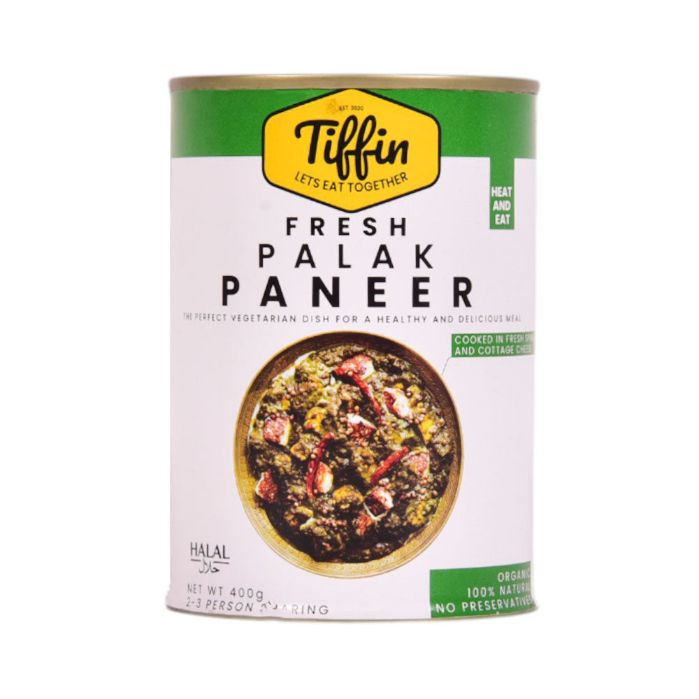 TIFFIN PALAK PANEER READY TO EAT TIN 400 GM – Al-Fatah