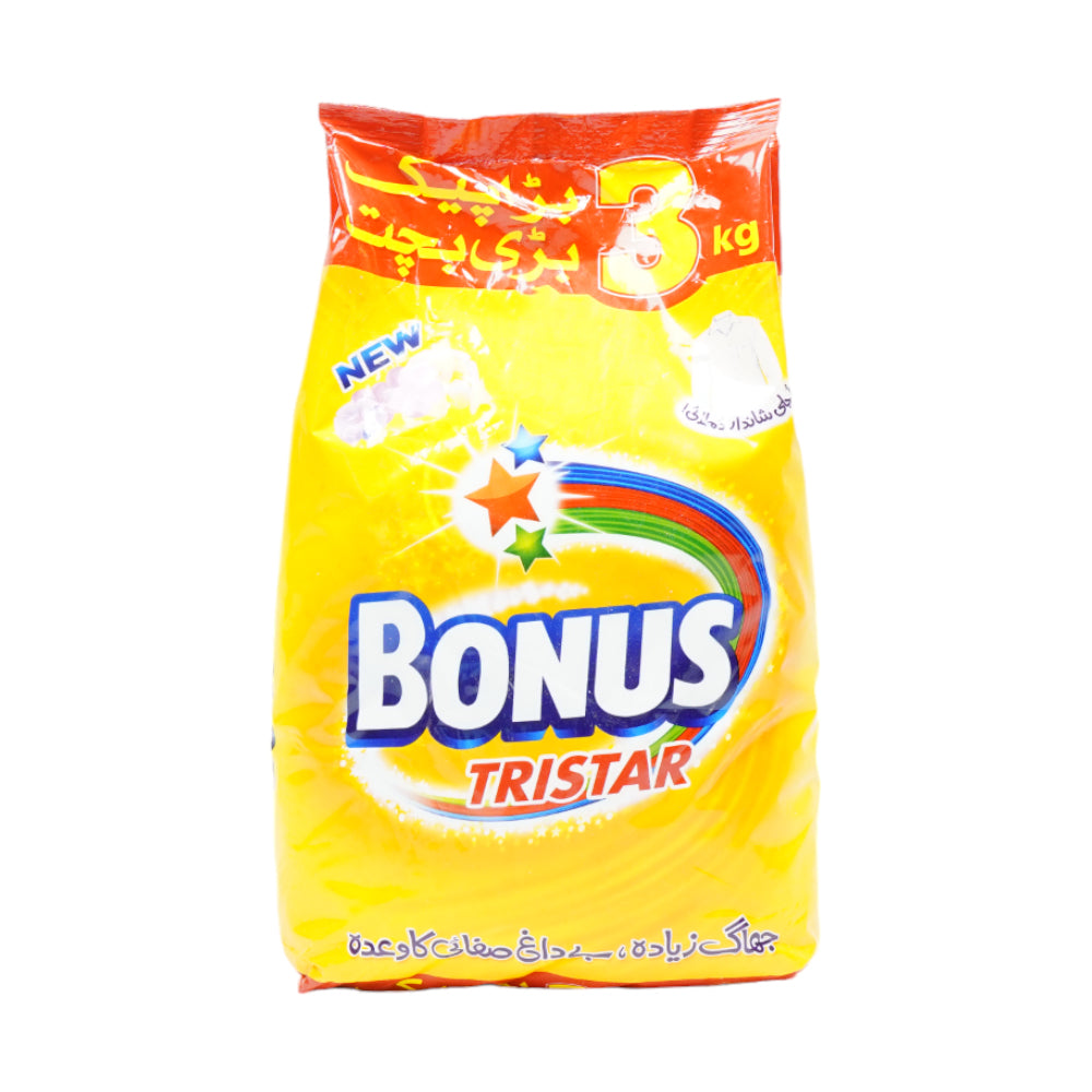 BONUS TRI STAR WASHING POWDER 3KG – Al-Fatah