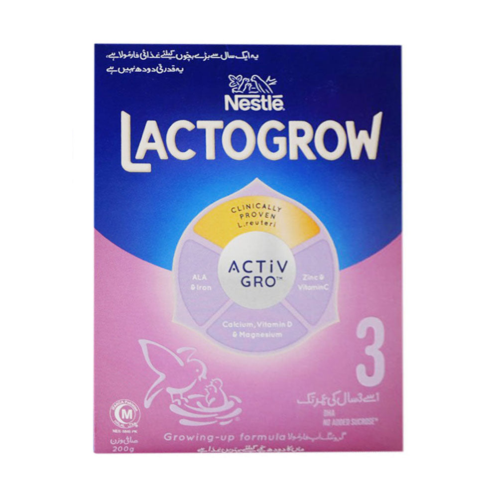 NESTLE LACTOGROW 3 MILK POWDER GENTLE GROW 200 GM – Al-Fatah
