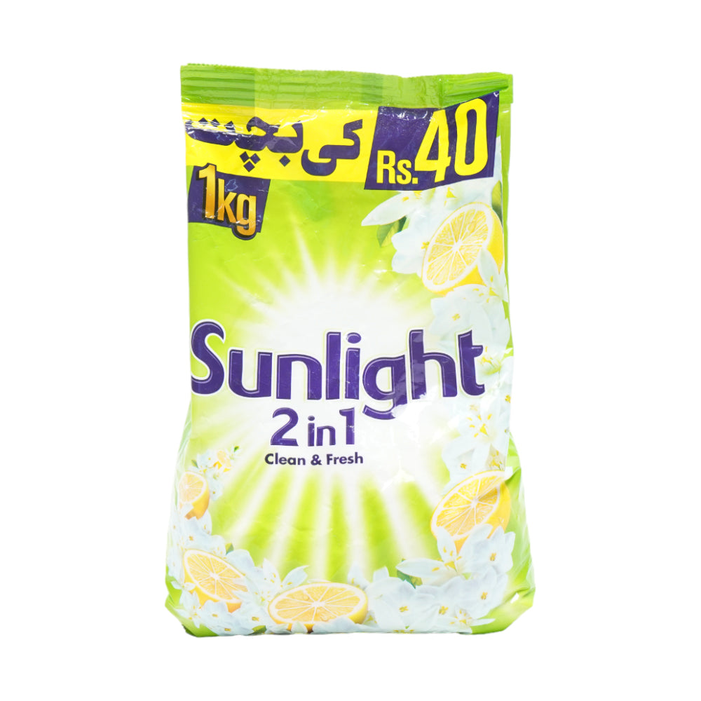 SUNLIGHT WASHING POWDER GREEN 1KG – Al-Fatah