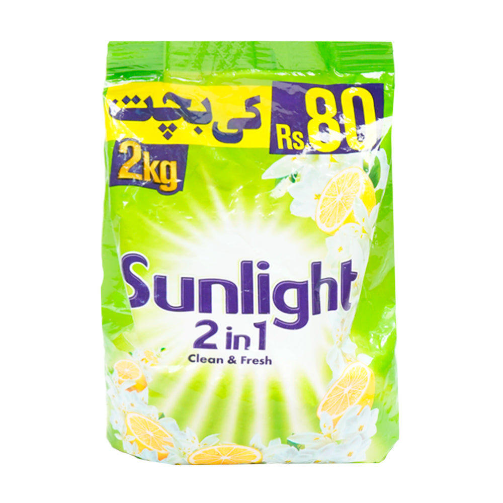 SUNLIGHT WASHING POWDER 2 IN 1 CLEAN & FRESH 2 KG – Al-Fatah