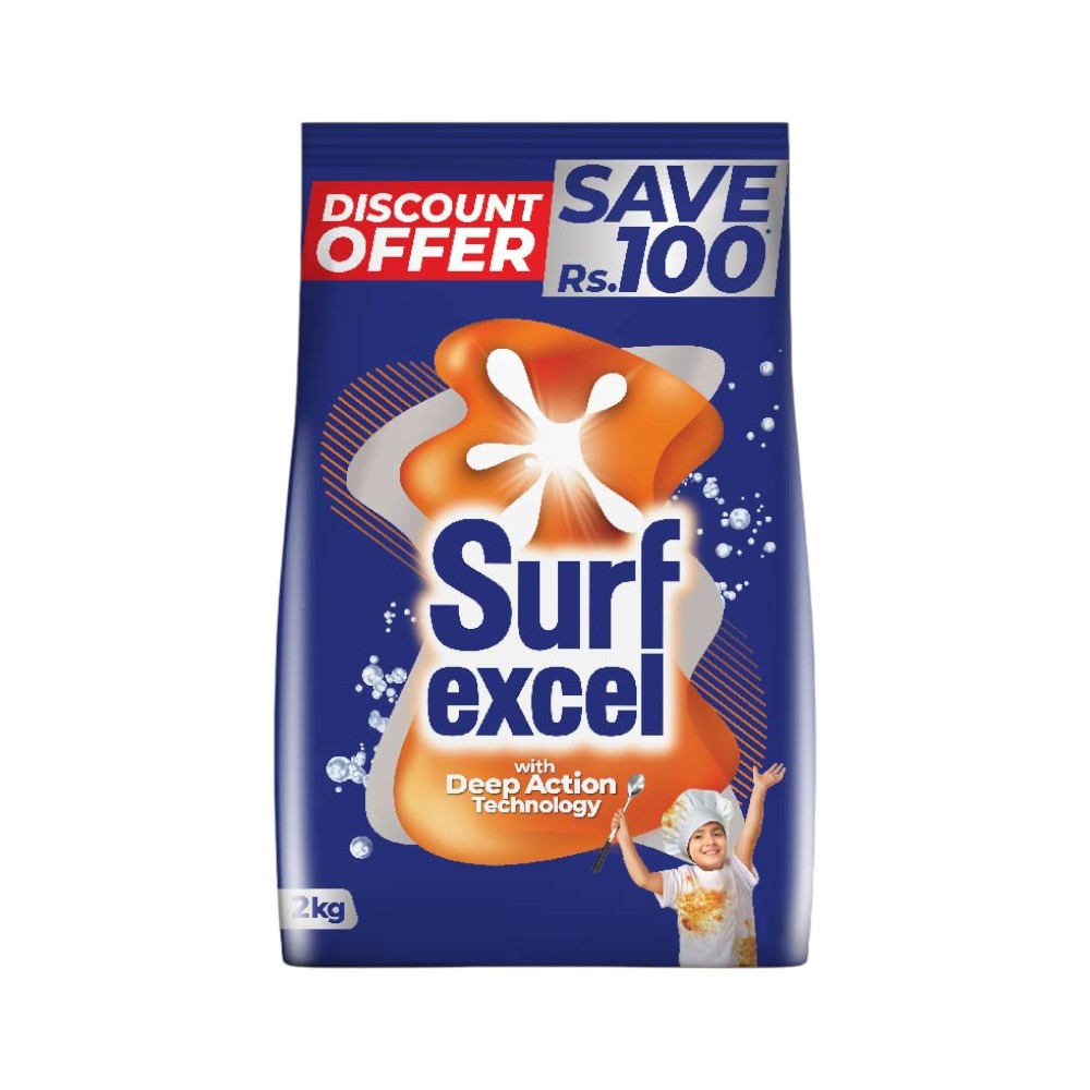 SURF EXCEL WASHING POWDER DTS SAVE RAS.100 PROMO 2 KG – Al-Fatah