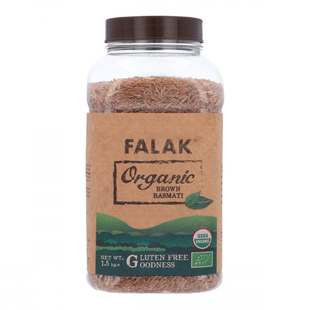 FALAK BASMATI RICE BROWN ORGANIC JAR 1.5 KG – Al-Fatah